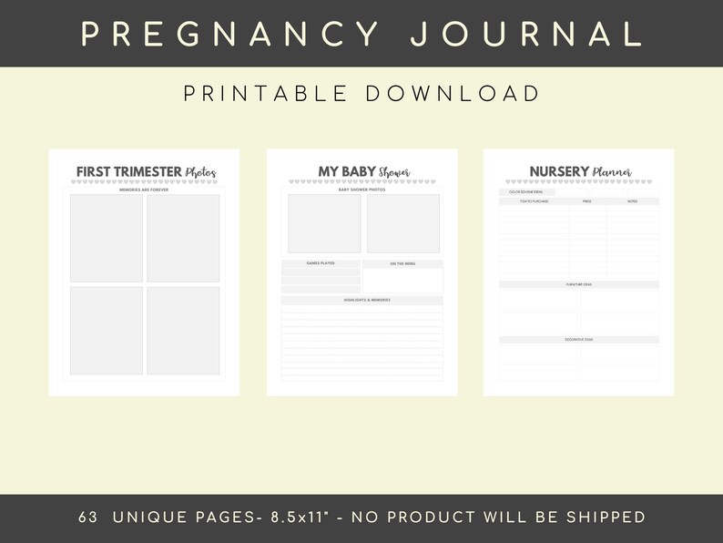 Pregnancy Tracker, Week by Week, Pregnancy Journal, Mom to Be, Diary ...