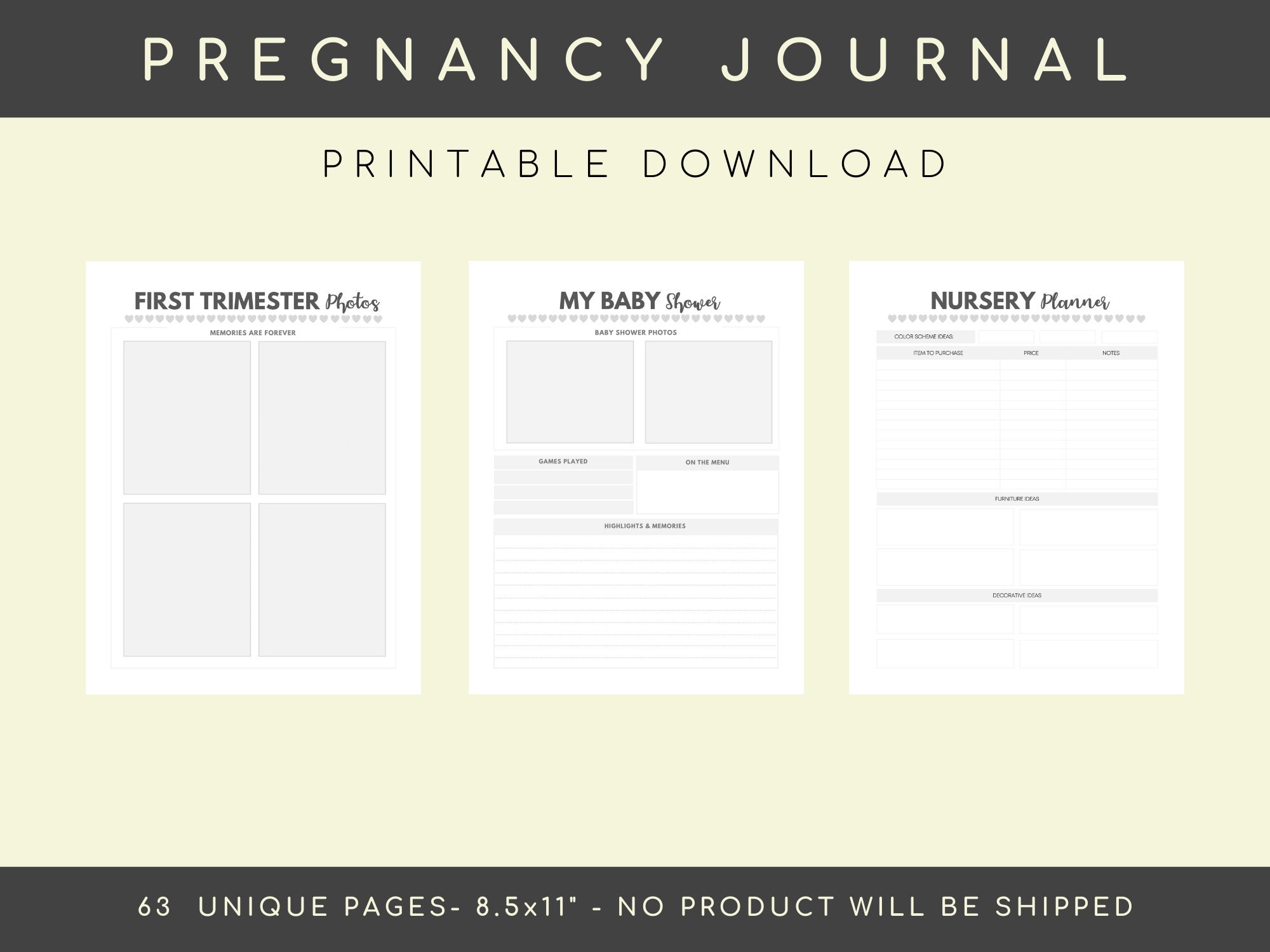 Pregnancy Tracker, Week by Week, Pregnancy Journal, Mom to Be, Diary ...