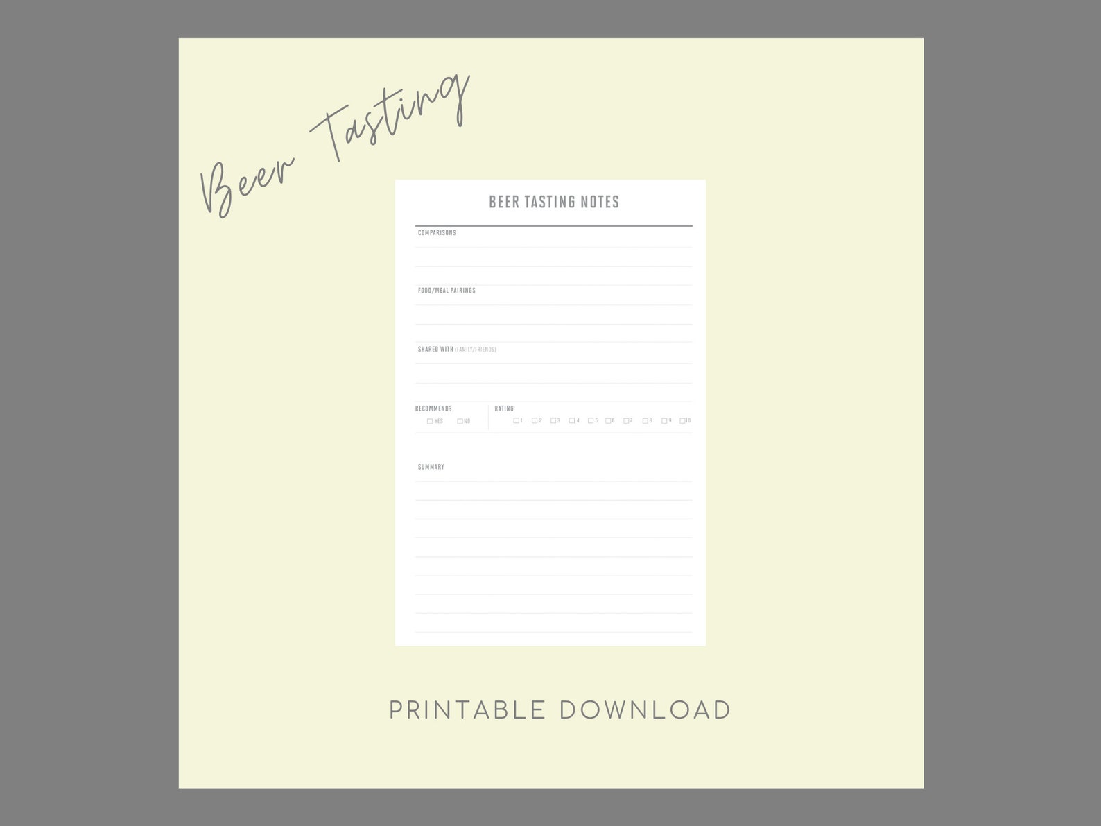 Beer Tasting Review, Beer Gifts, Scorecard, Rating Sheets, Flight Gift ...