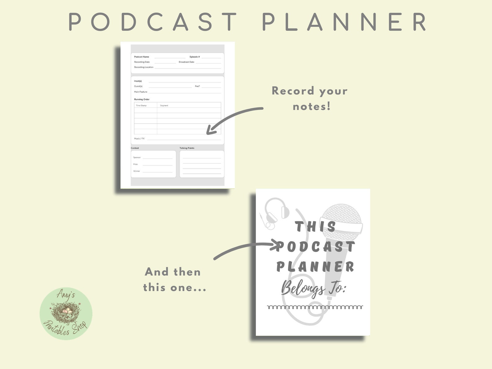 Podcast Planner, Content Calendar, Podcast Printable Kit, Content ...