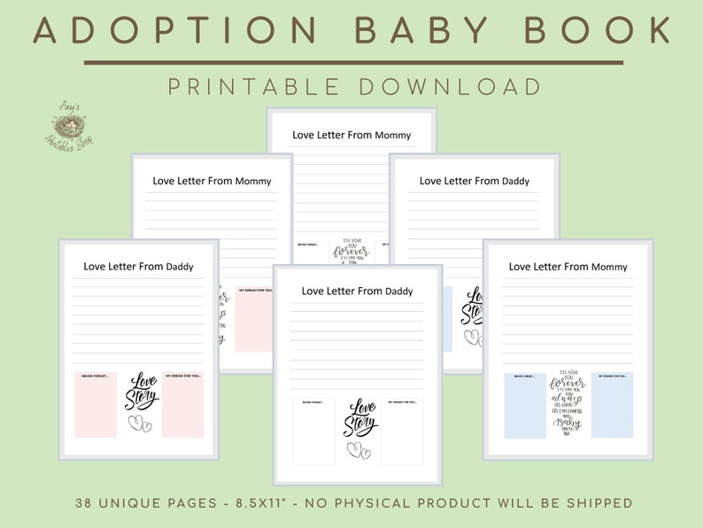Adoption Baby Book, Newborn Adoption Day Memory Record, Your Story ...