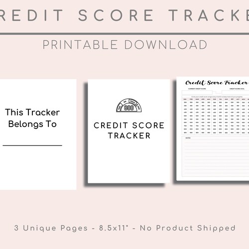 Credit Score Tracker Printable Credit Point Increase - Etsy