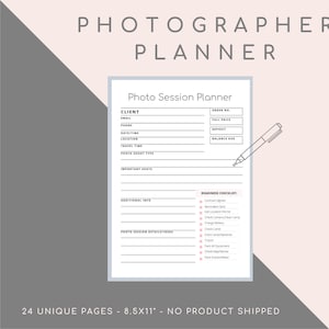 Photographer Planner Photography Book Photo Session Workflow | Etsy