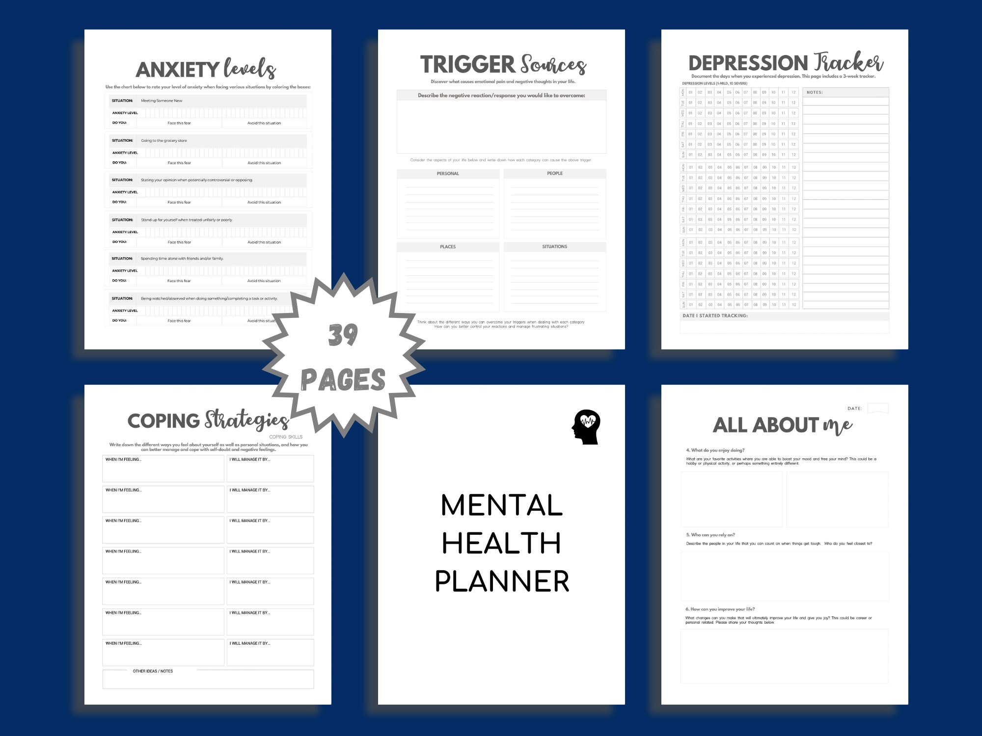 Mental Health Bundle, Wellness, Self Care, Mindset, Gratitude ...