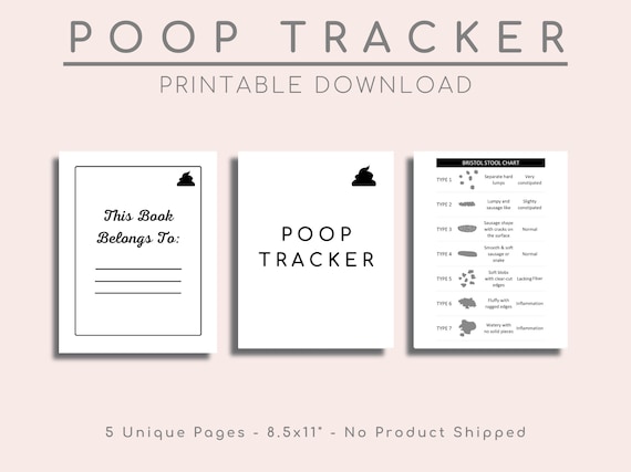Poop Tracker Bristol Chart Stool Journal Types of Poop - Etsy