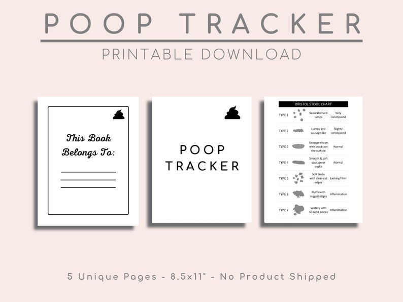 Poop Tracker, Bristol Chart, Stool Journal, Types of Poop, Bowel ...