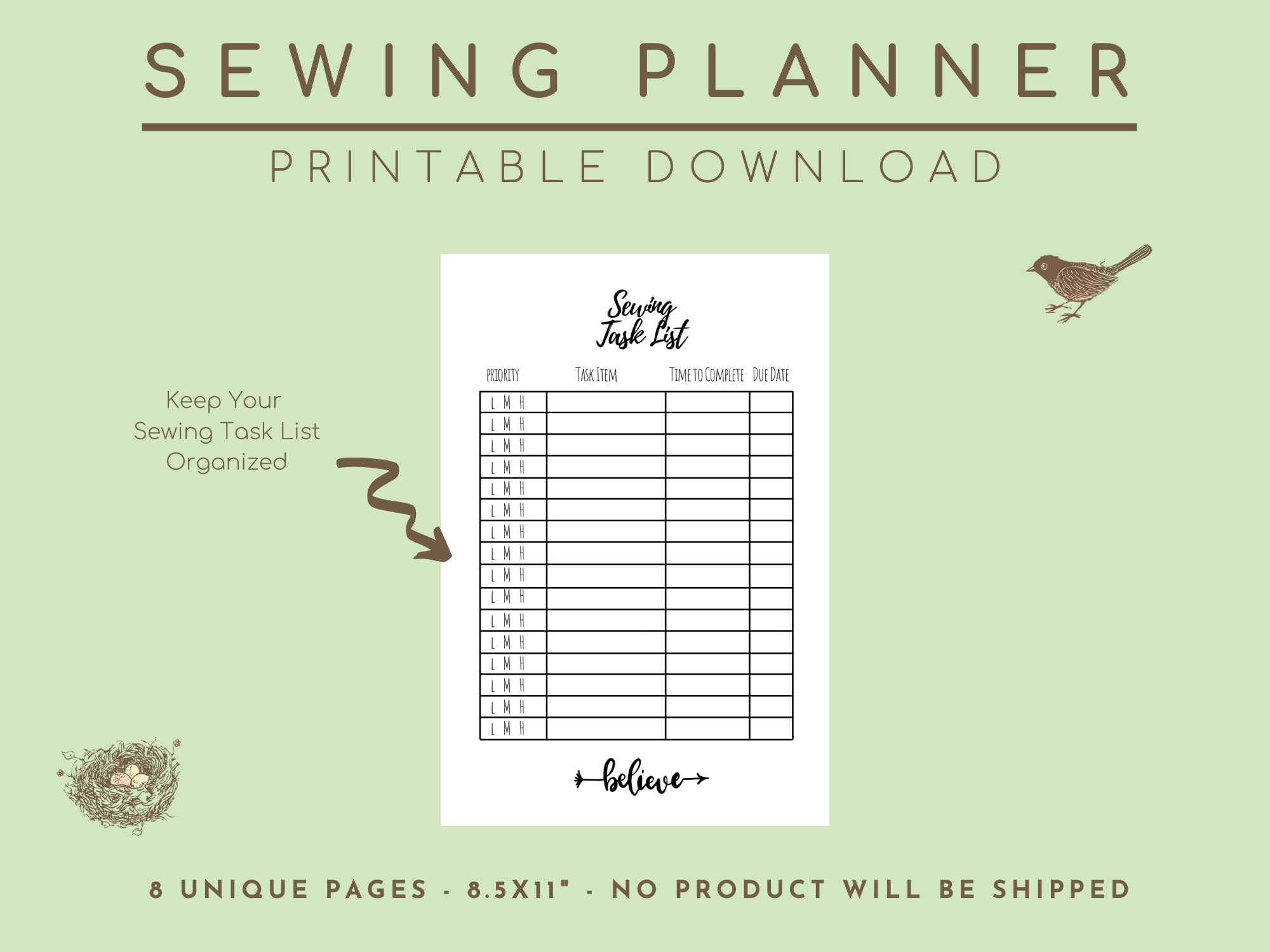 Sewing Planner Project Planner Craft Journal Fabric Design | Etsy