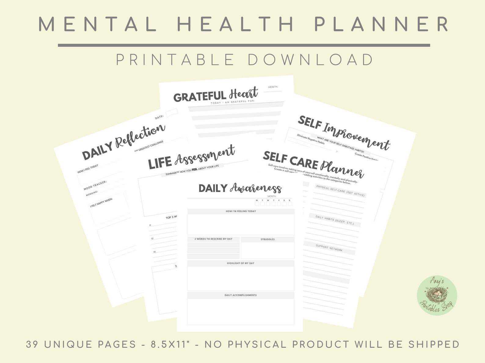 Mental Health Wellness Journal Mental Health Day Self Care | Etsy