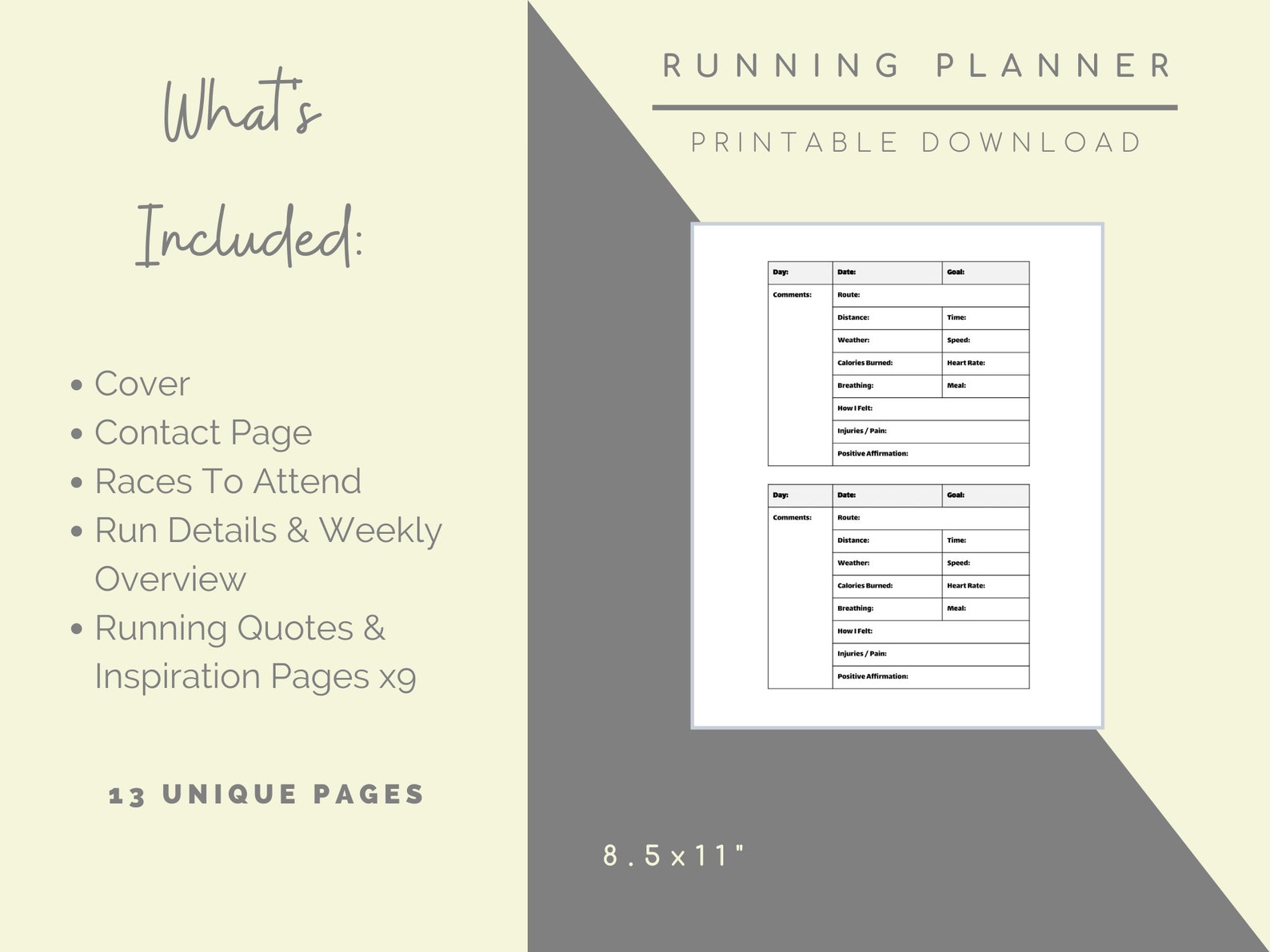 Running Planner, Running Calendar, Runners Journal, Runners High, Gifts ...