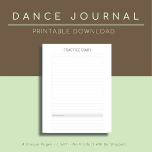 Dance Journal, Practice, Ballet Journal, Ballet Tracker, for Kids, Gift ...