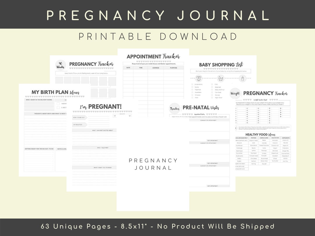 Pregnancy Tracker, Week by Week, Pregnancy Journal, Mom to Be, Diary ...