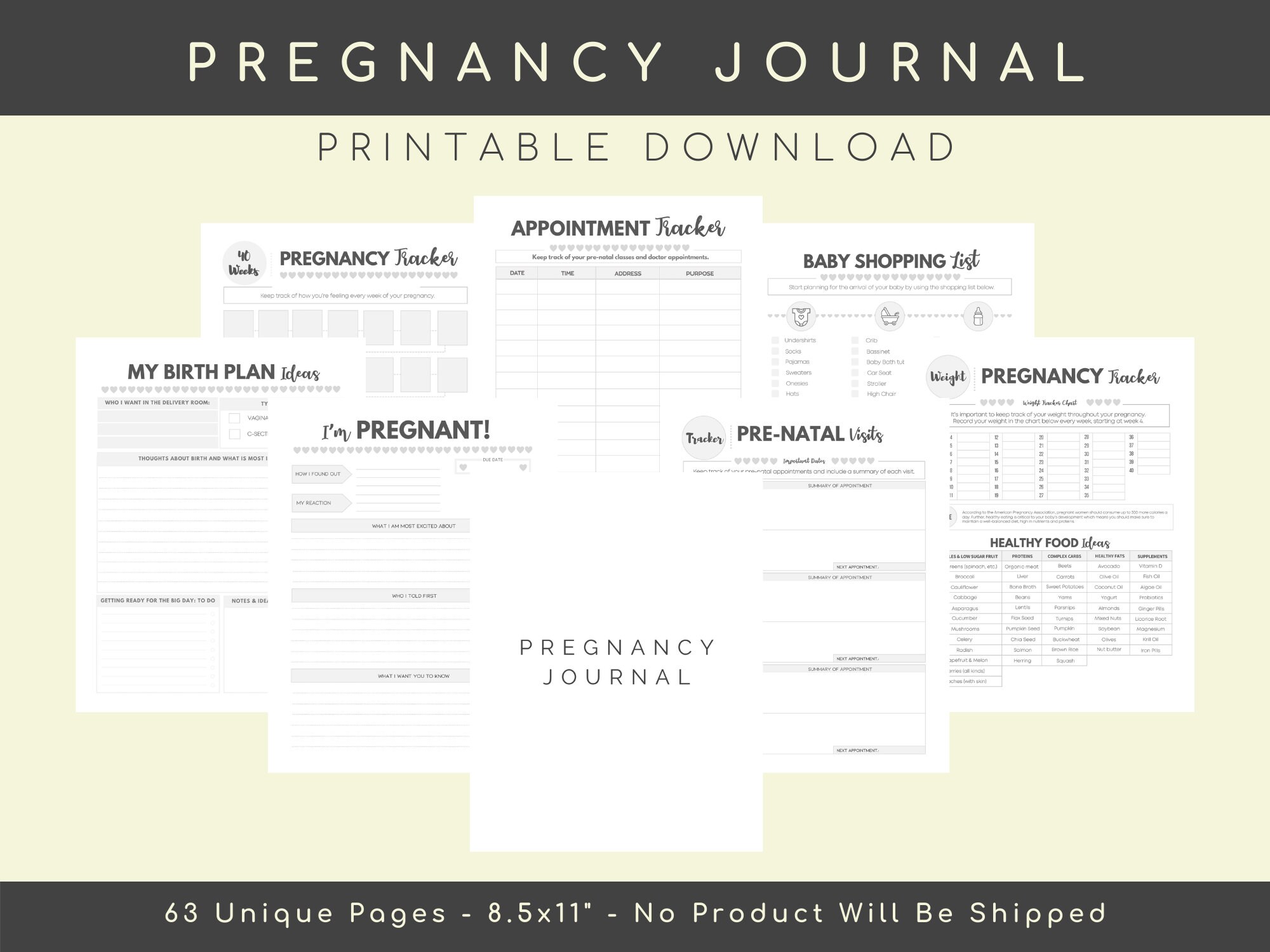 Pregnancy Tracker, Week by Week, Pregnancy Journal, Mom to Be, Diary ...