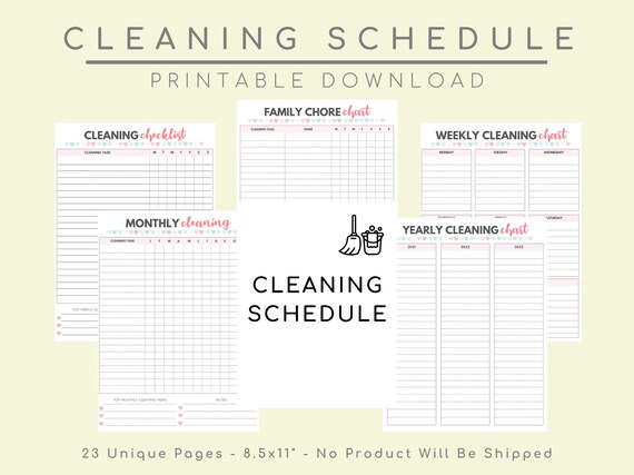 Spring Cleaning Checklist Cleaning Schedule Home Planner | Etsy