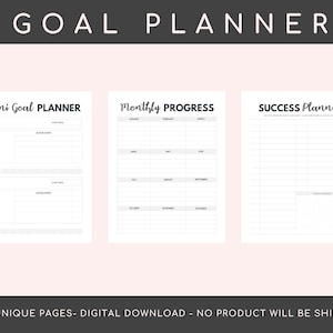Goal Planner, Goal Setting Worksheet, Planner, Personal Tracker, New ...