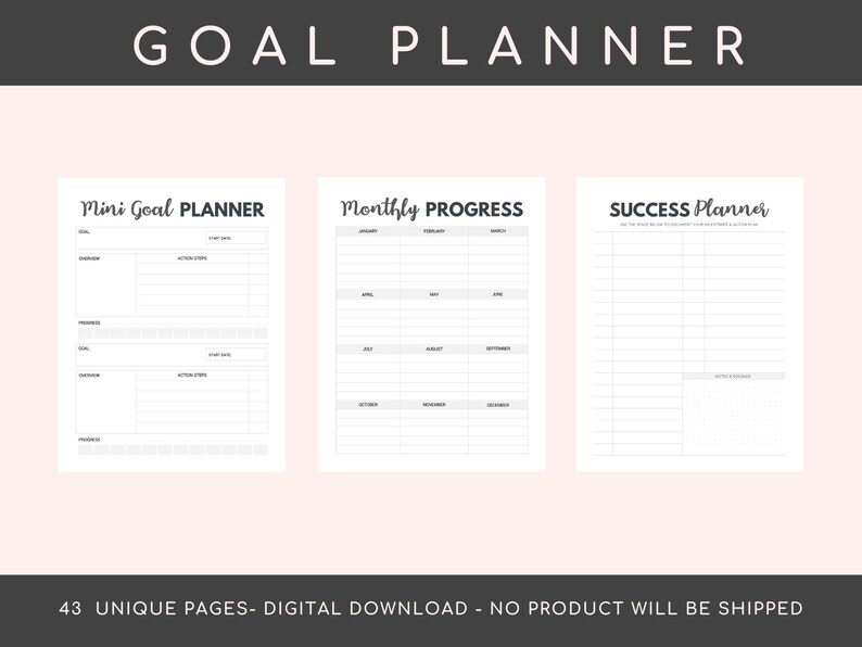 Goal Planner Goal Setting Worksheet Planner Personal - Etsy