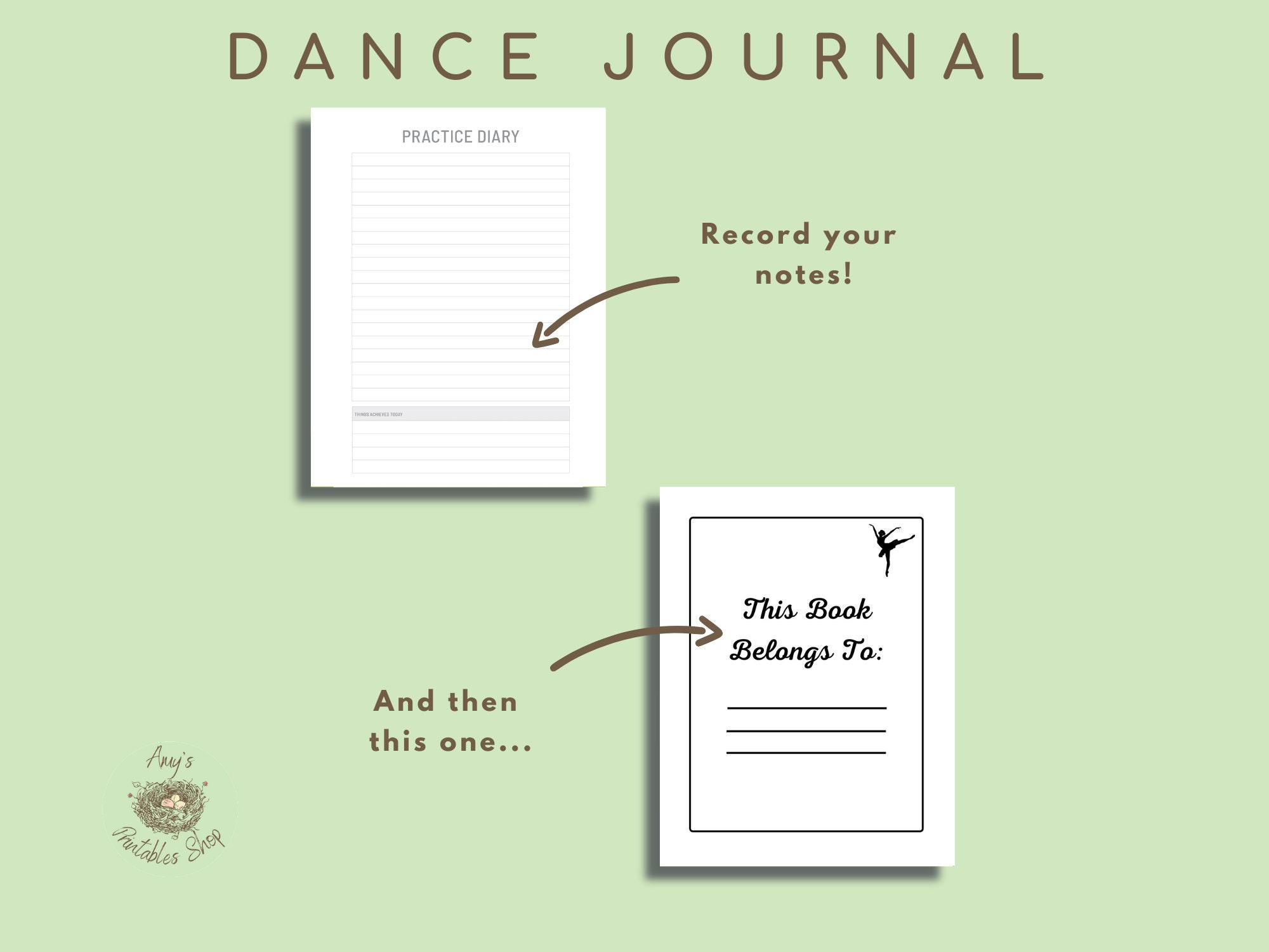 Dance Journal, Practice, Ballet Journal, Ballet Tracker, for Kids, Gift ...
