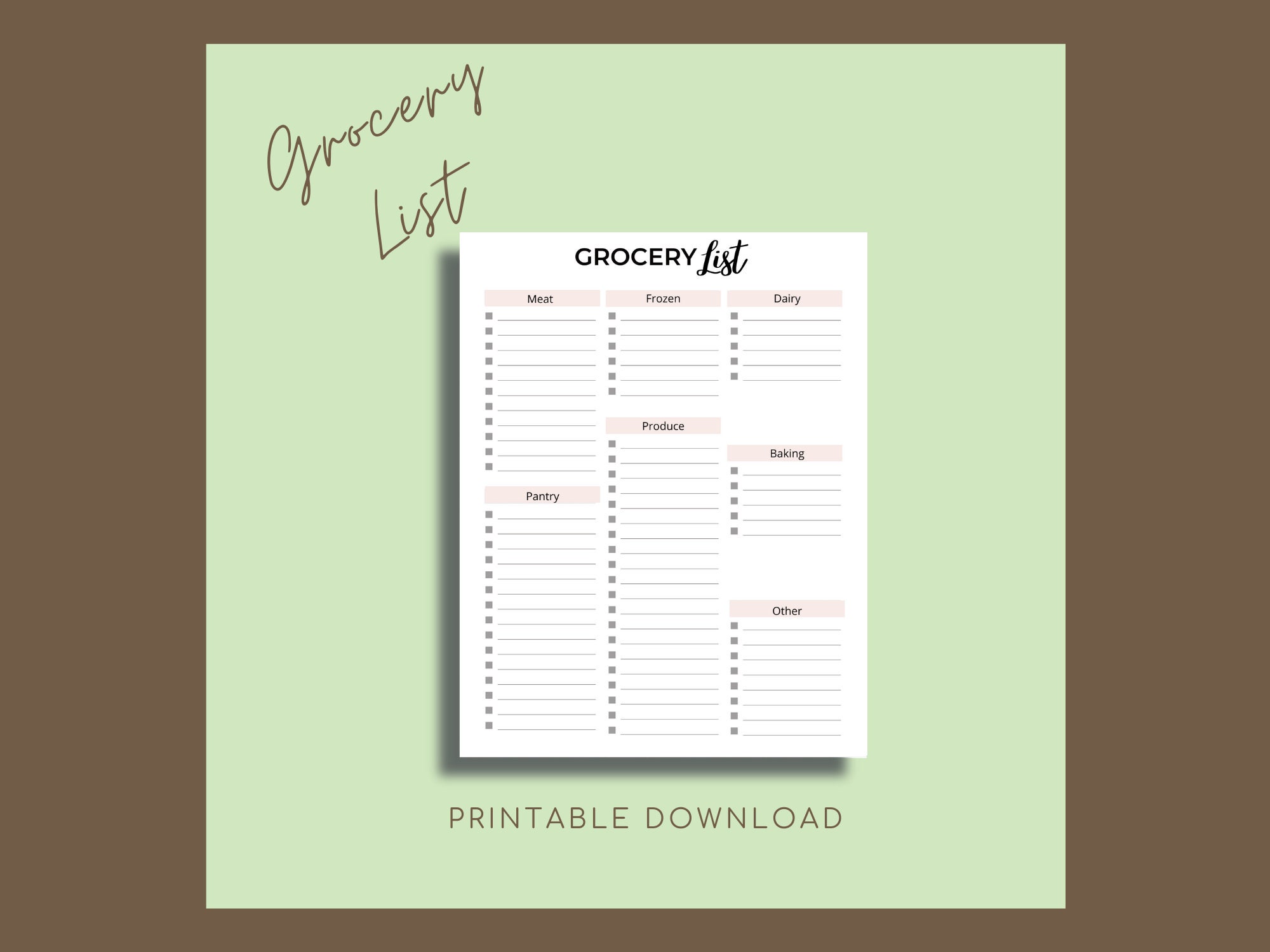 Grocery List Template, Master Grocery Shopping List Printablegr, Food ...
