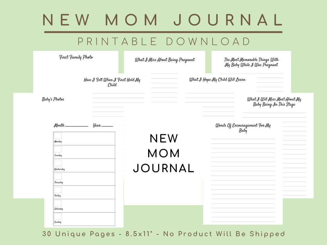 New Mom Journal, Mommy Diary, Mommy Gift, First-time Mother Journal ...