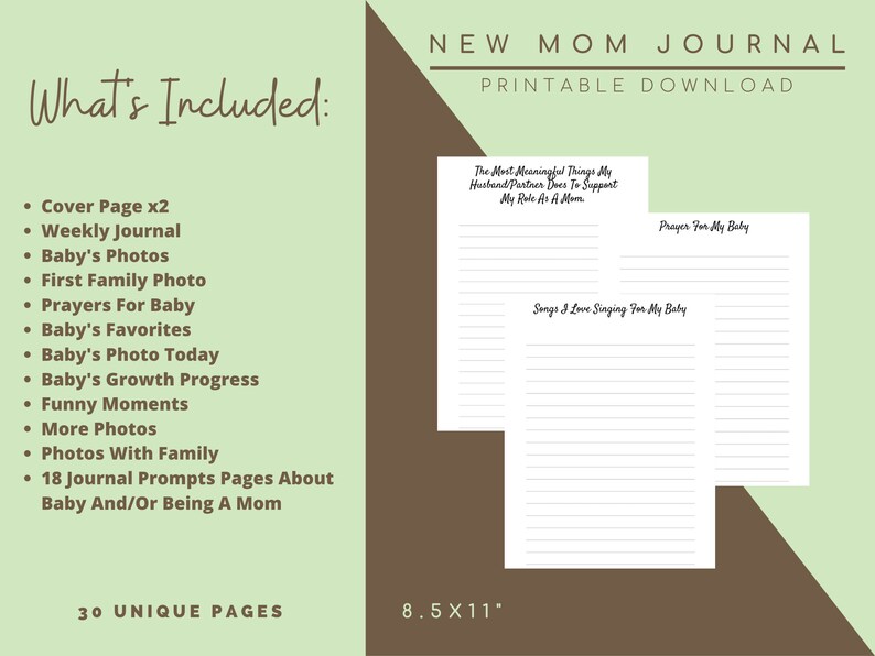 New Mom Journal, Mommy Diary, Mommy Gift, First-time Mother Journal ...