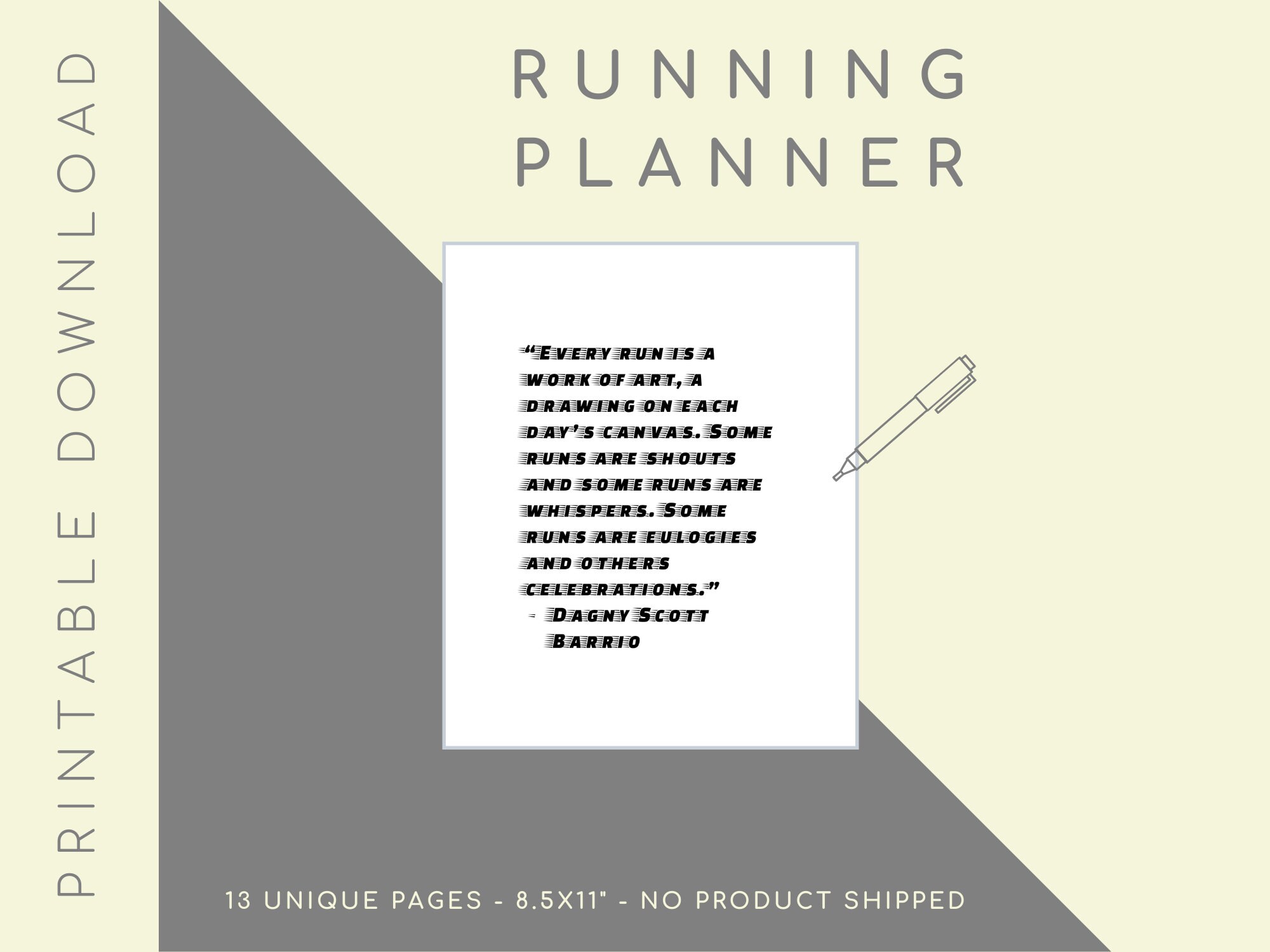 Running Planner, Running Calendar, Runners Journal, Runners High, Gifts ...