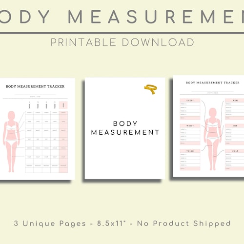 A5 Inserts : Body Measurement Tracker Printable Body Progress - Etsy