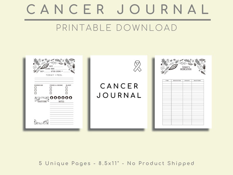 Cancer Journal, Chemotherapy Diary, Treatment, Chemo Log, Cancer ...