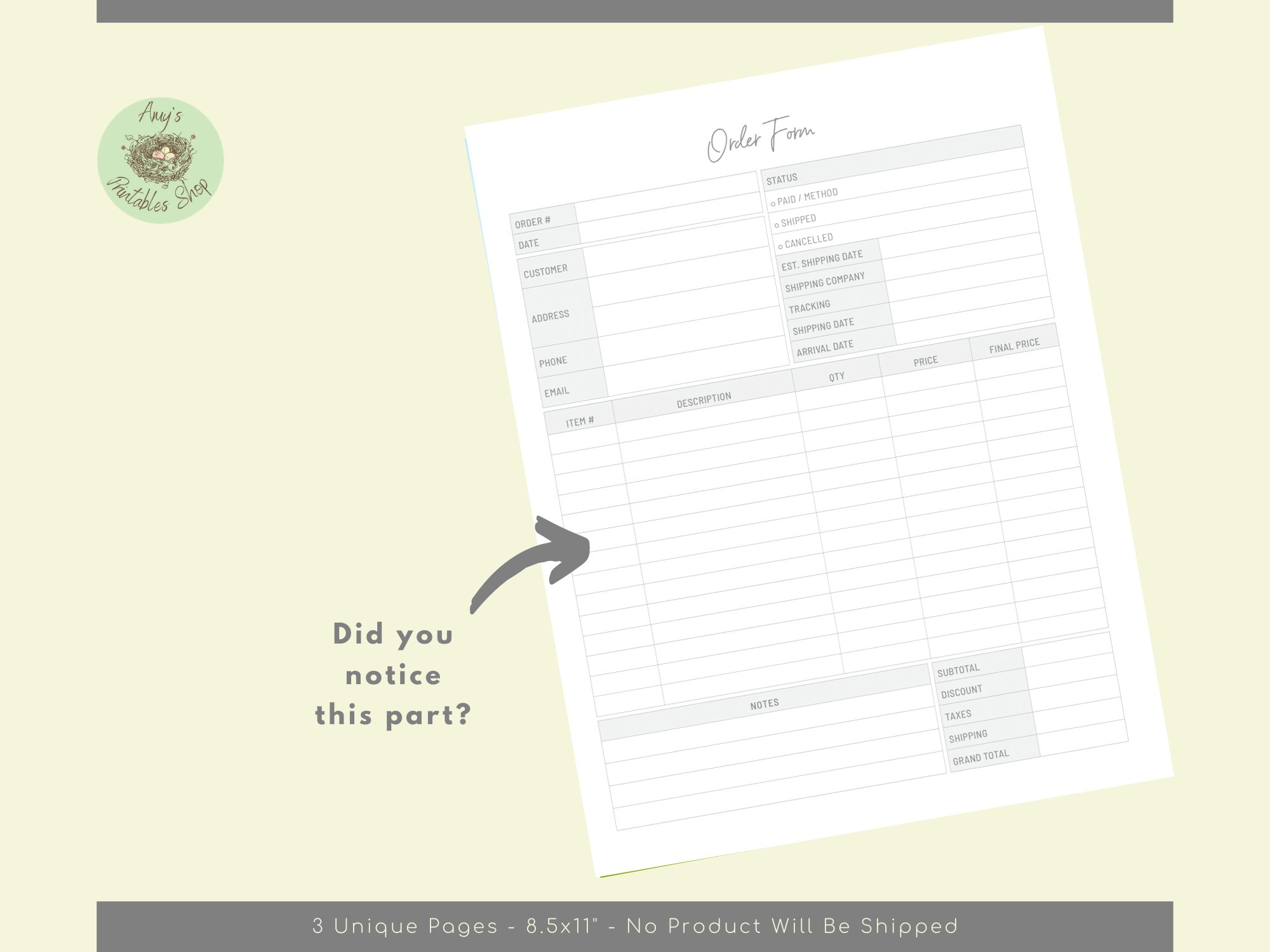 Order Tracker, Order Form Template Book, Sales Journal, Tracking Status ...