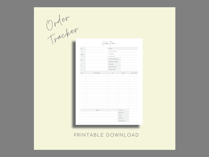 Order Tracker, Order Form Template Book, Sales Journal, Tracking Status ...
