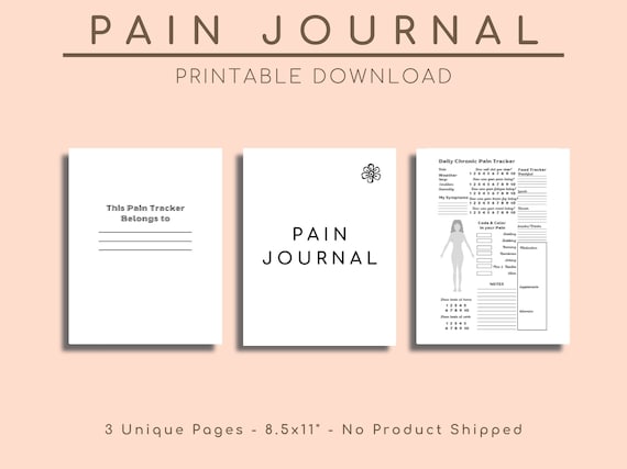 Pain Journal Pain Management Scale Chronic Symptom Tracker - Etsy