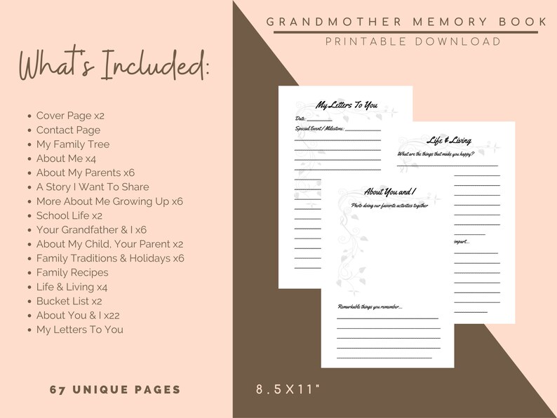 Grandmother Memory Book, Grandmother Legacy Journal, Grandma Gifts ...