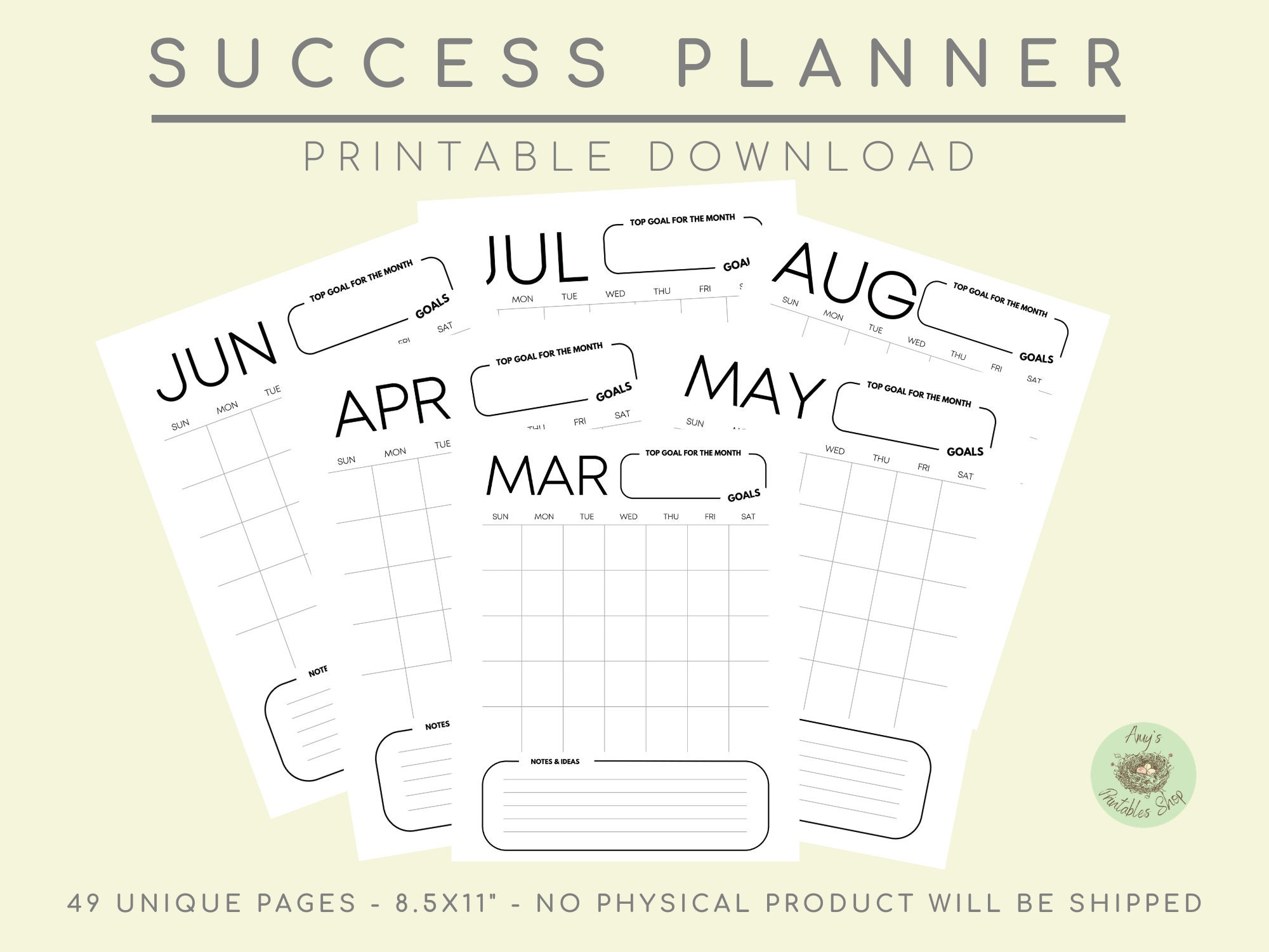 Success Planner, Goal Setter, Goal Planning, Success Tracker, Template ...