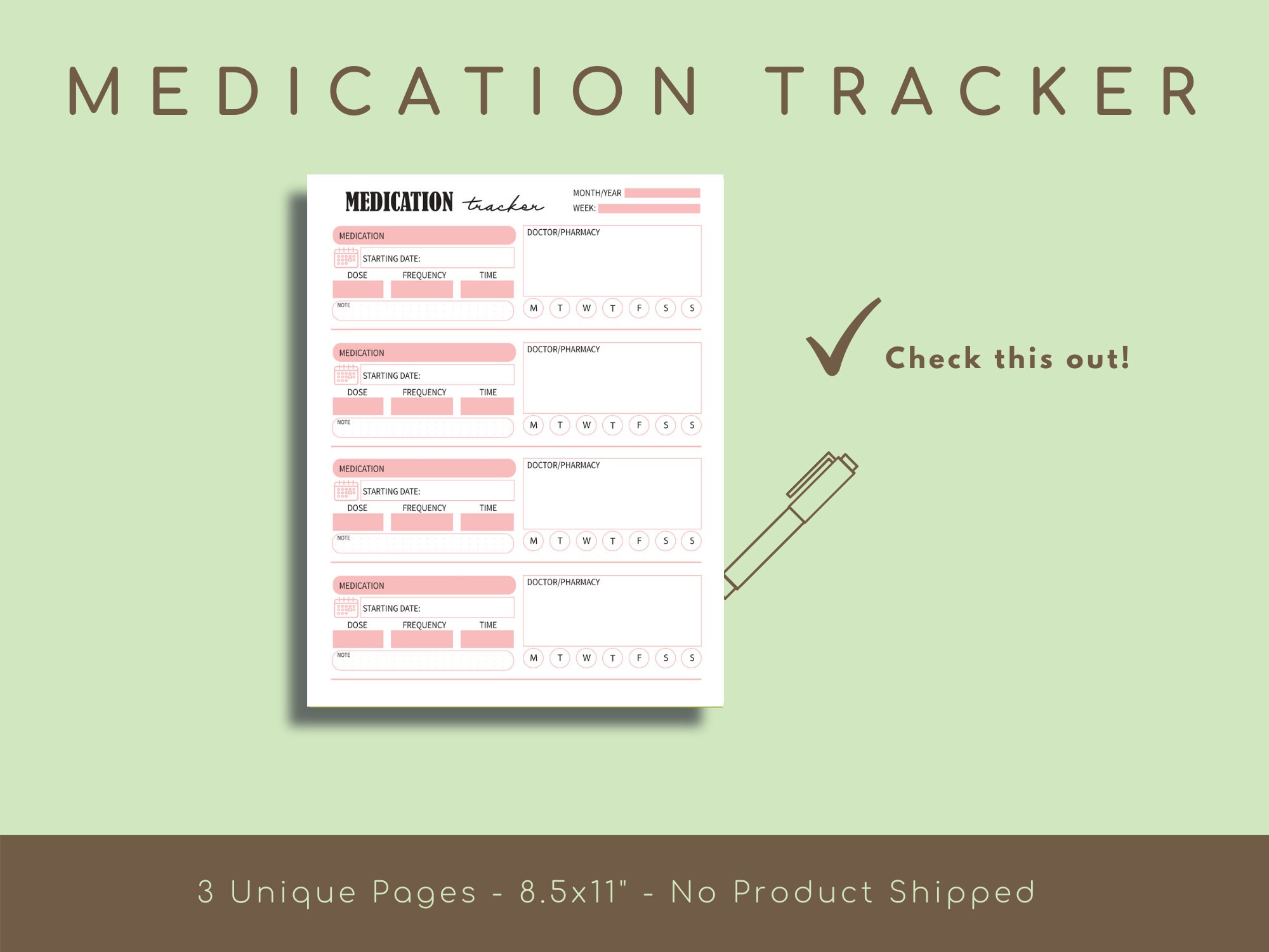 Medication Tracker, Medicine Organizer Chart, Prescription List ...