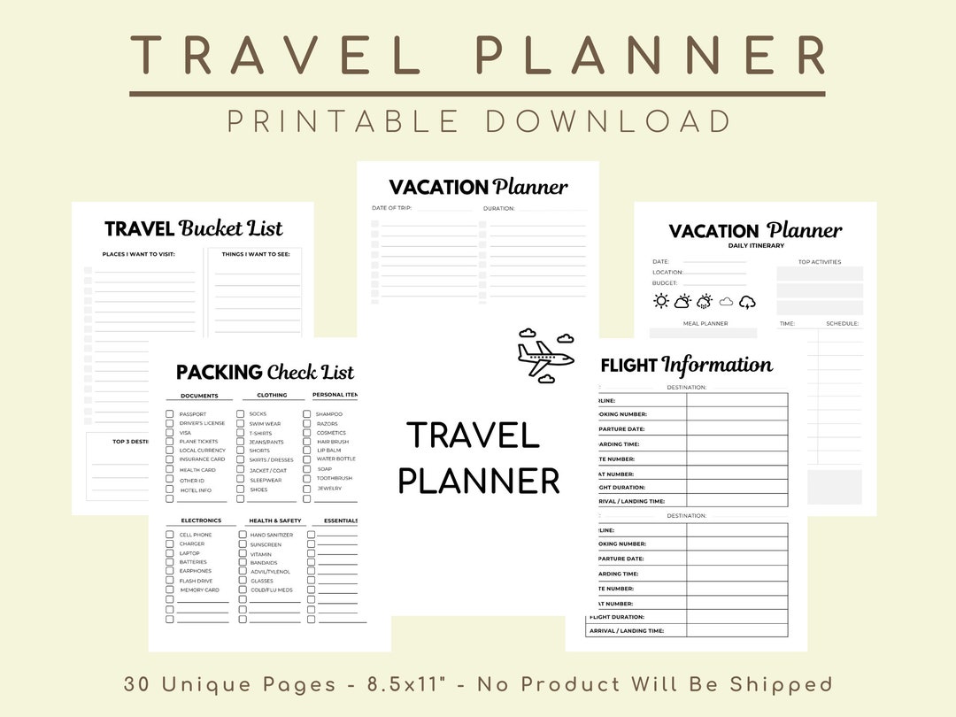 Travel Planner, Trip Planner, Travel Budget, Essentials, Journal ...