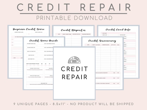 Credit Repair Guide DIY Credit Repair Credit Repair Planner - Etsy