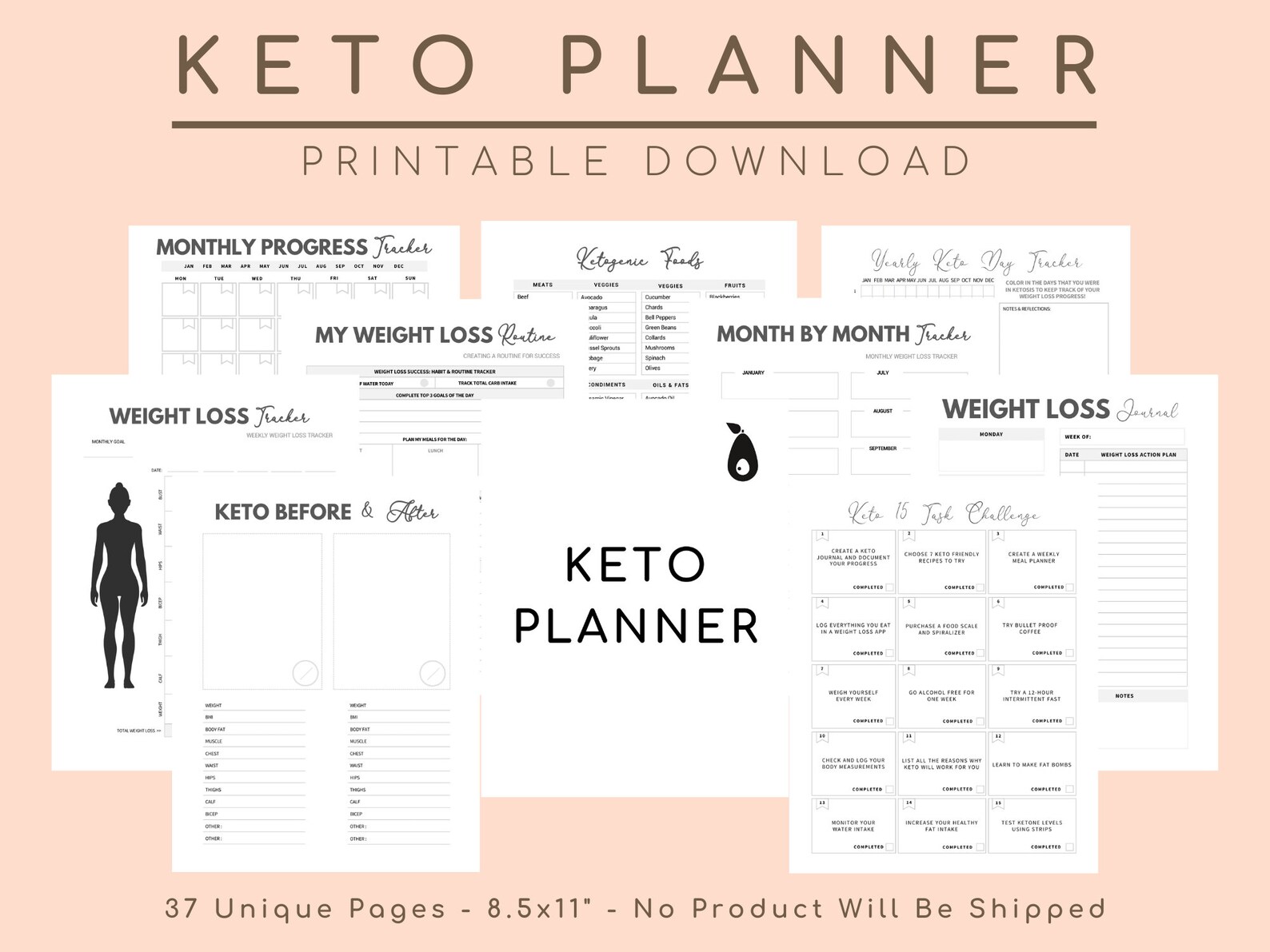 Keto Planner, Ketogenic Diet Plan, Ketogenic Diet, Vegan, Keto Up, Meal ...