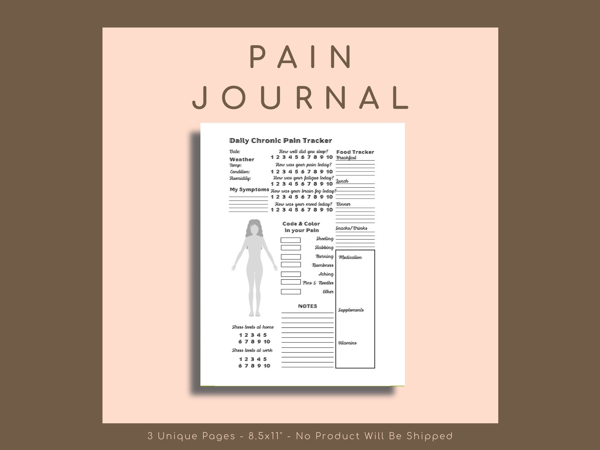 Pain Journal, Pain Management Scale, Chronic Symptom Tracker ...