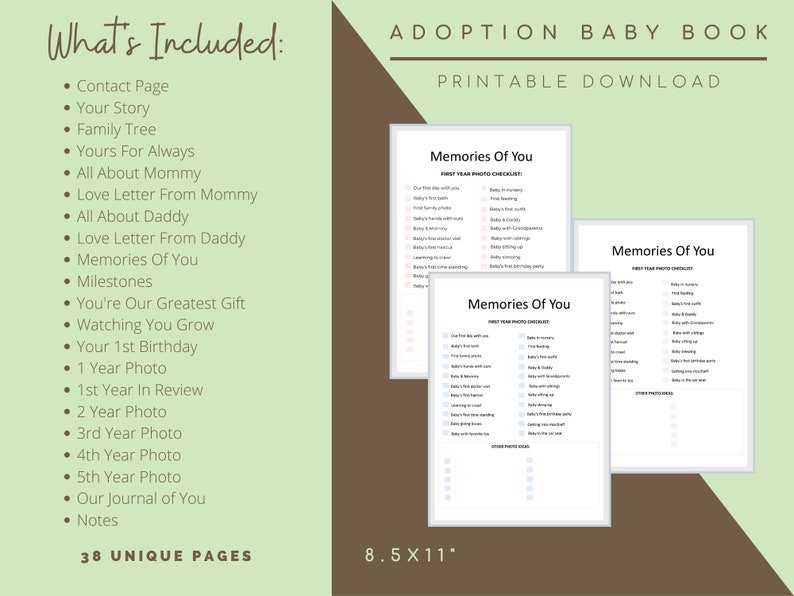 Adoption Baby Book Newborn Adoption Day Memory Record Your - Etsy