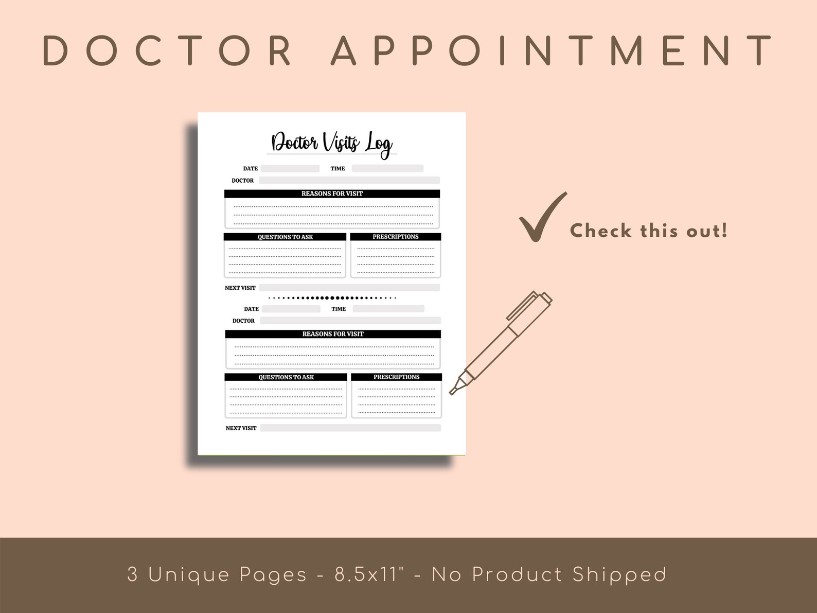 Doctor Appointment Journal, Health Care Wellness Notes, Medical ...