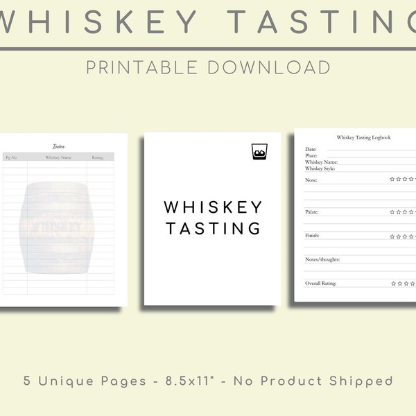 Whiskey Tasting Printable - Etsy