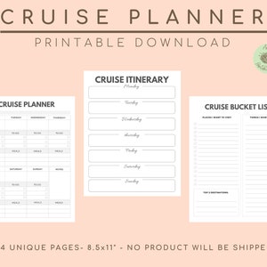 Cruise Vacation Trip Planner, Cruise Planning Packing List, Itinerary ...