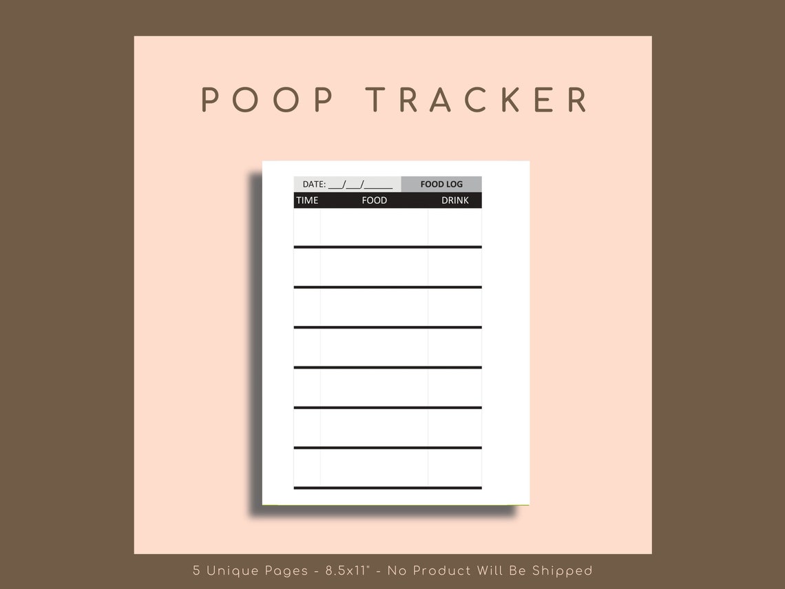 Poop Tracker Bristol Chart Stool Journal Types Of Poop | Etsy