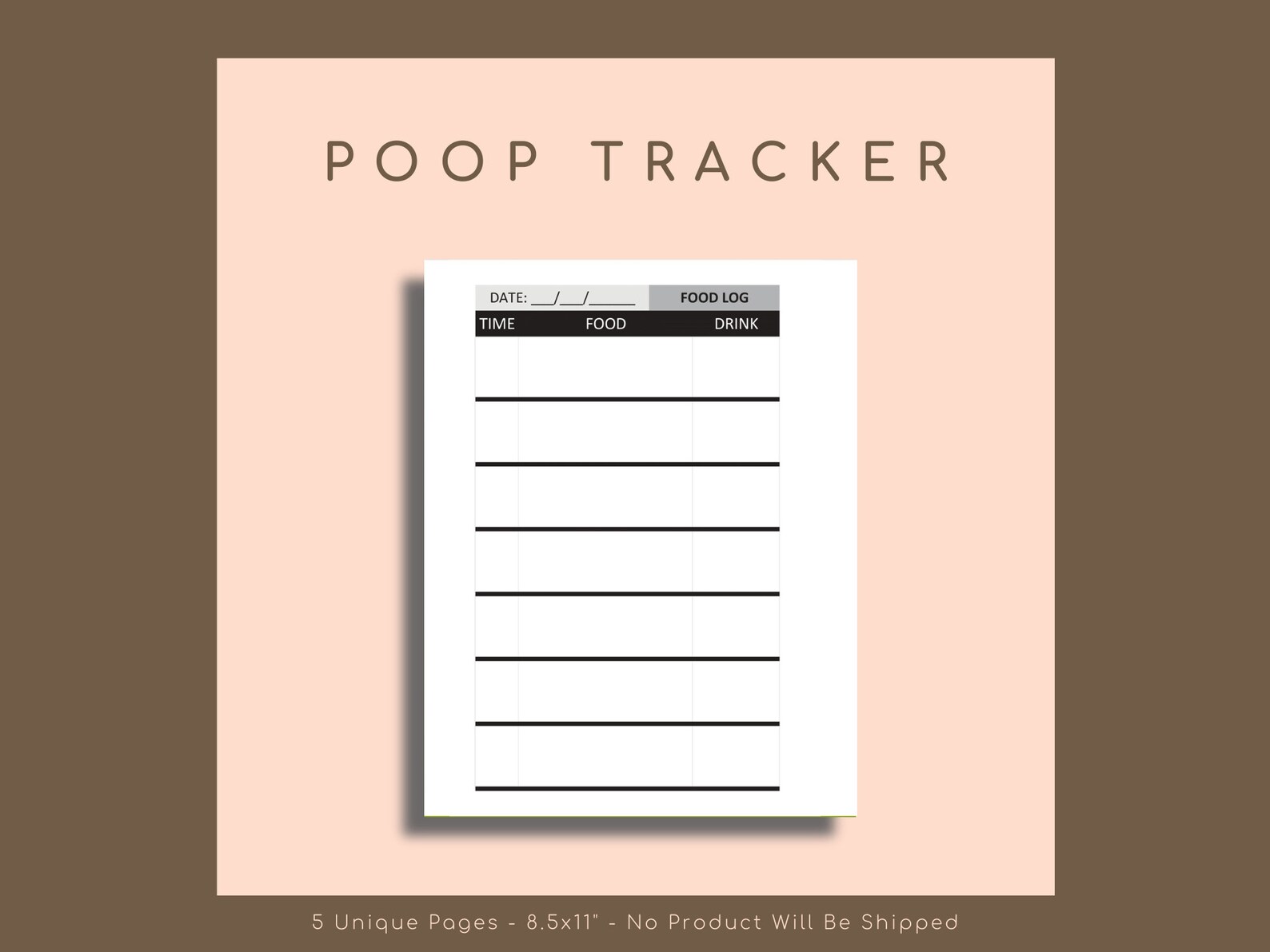 Poop Tracker Bristol Chart Stool Journal Types Of Poop | Etsy