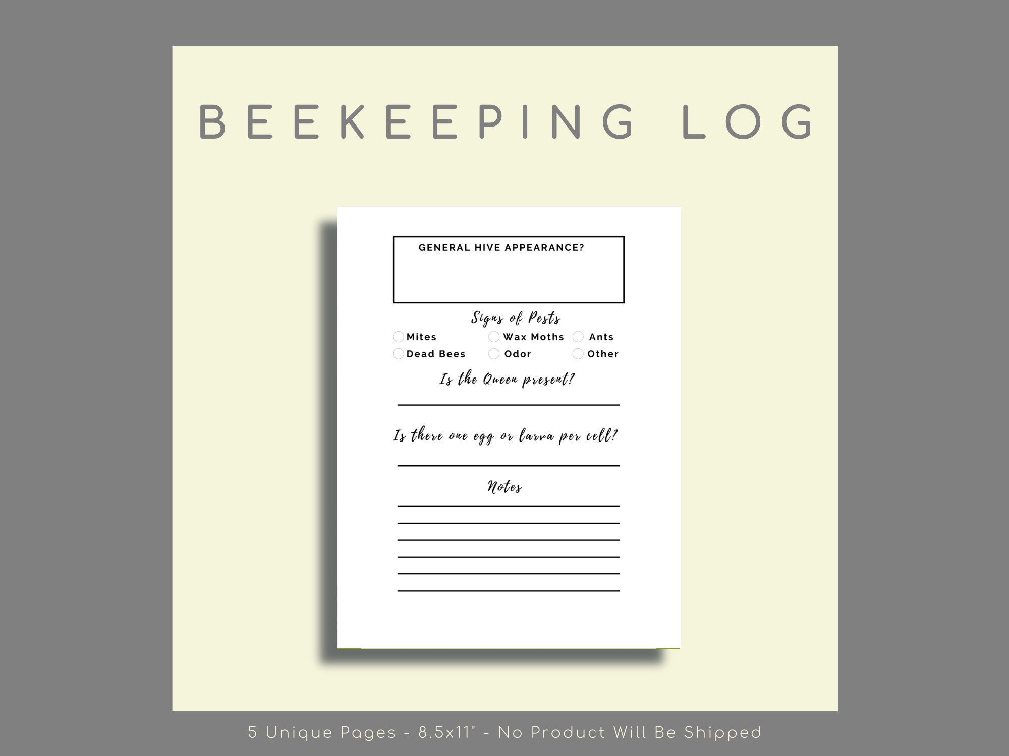 Beekeeping Log Beekeeper Gift Beehive Kit Honey Bee Hive - Etsy