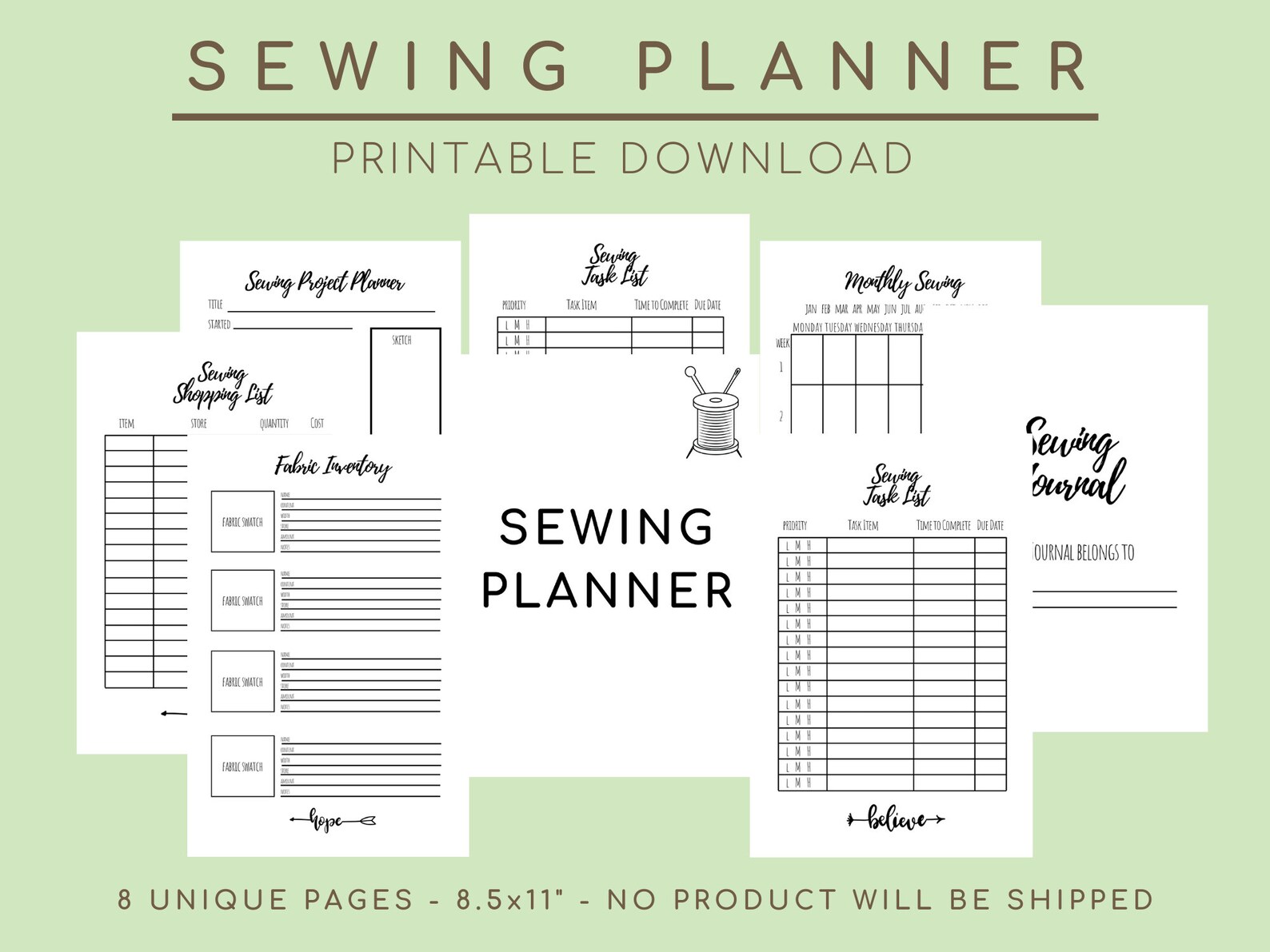 Sewing Planner Project Planner Craft Journal Fabric Design | Etsy