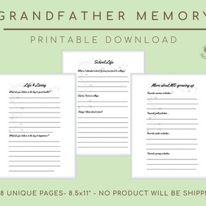 Grandfather Memory Book, Grandpa Legacy Book, Grandparent Keepsake ...