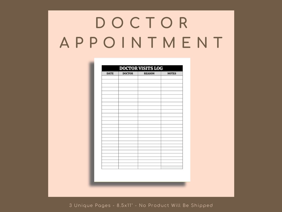 Doctor Appointment Journal, Health Care Wellness Notes, Medical ...