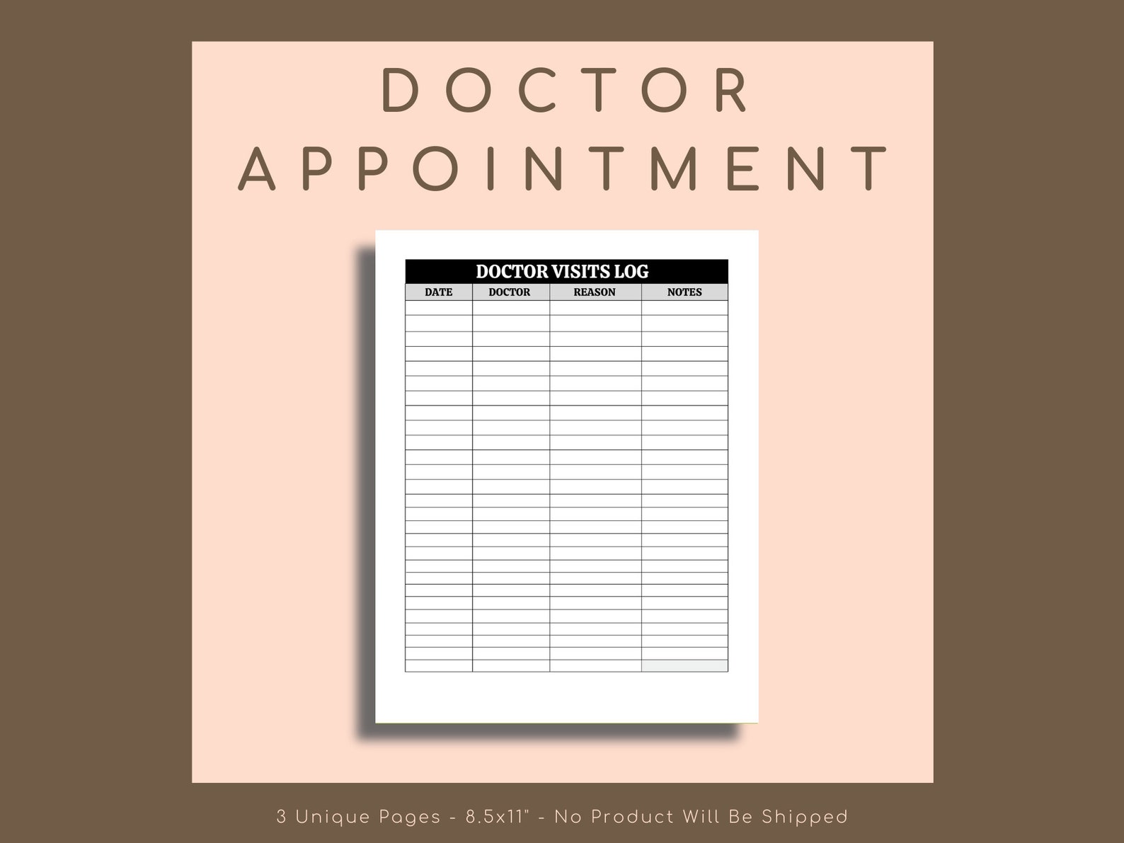 Doctor Appointment Journal, Health Care Wellness Notes, Medical ...