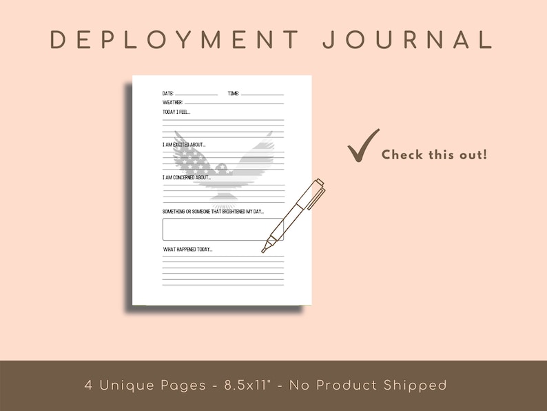 Deployment Journal, Military Notebook, Military Soldier Going Away Gift ...