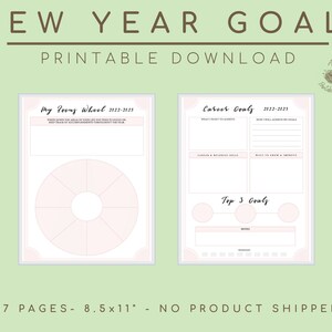 2022 New Year Goals Printable, Goal Planning, Resolutions , New Years ...