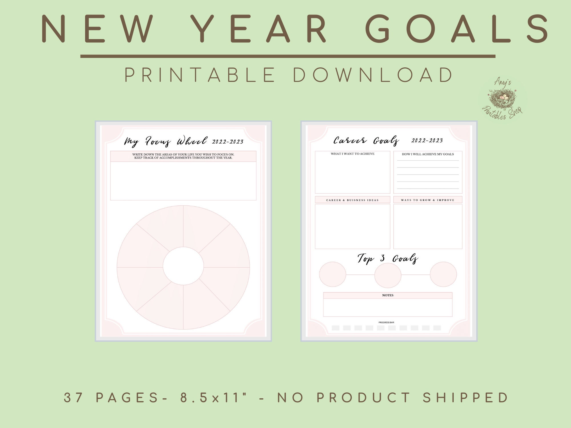 2022 New Year Goals Printable Goal Planning Resolutions - Etsy